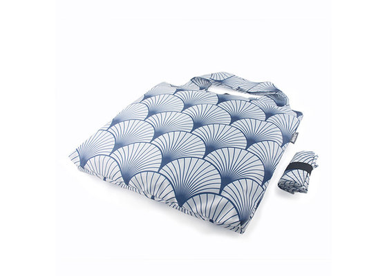 210D Polyester Foldable Tote Bag White Wonderful Lotus Sublimation Printing