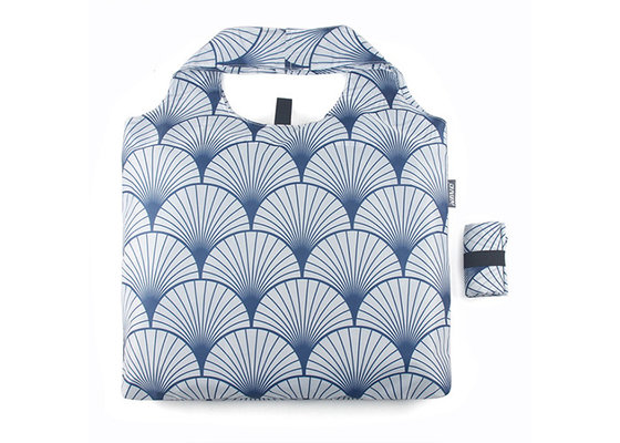210D Polyester Foldable Tote Bag White Wonderful Lotus Sublimation Printing