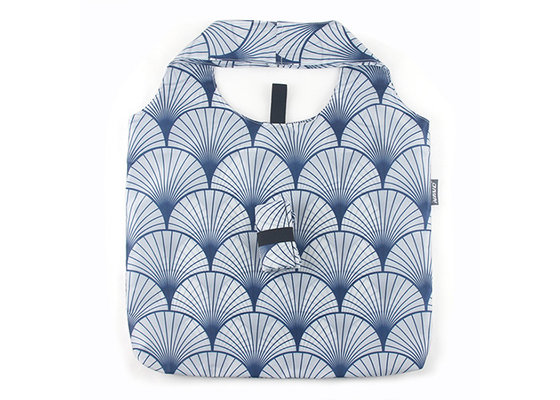 210D Polyester Foldable Tote Bag White Wonderful Lotus Sublimation Printing
