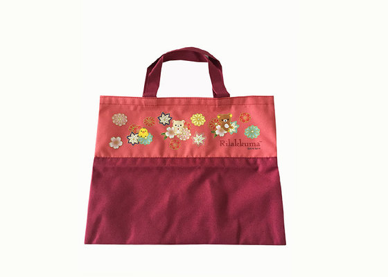 Waterproof Custom Eco Tote Bag Reusable Rilakkuma Printing Contrast Color