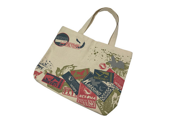 Stylish Custom Print 12A 100% Cotton Canvas Bag Zipper Closure Eco Friendly
