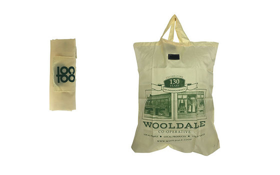 Custom Printed Polyester Fold Up Reusable Grocery Bags , Foldaway Tote Bag