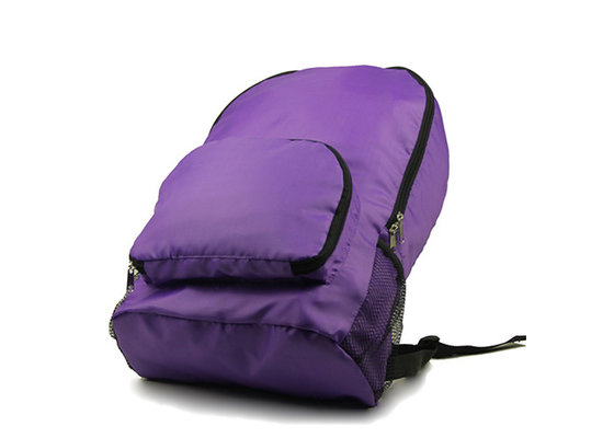 Purple Waterproof Folding Backpack Purse Main Front Inner Side Package