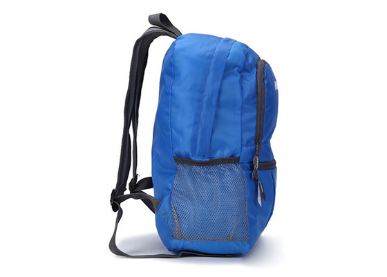 Scratch Proof Hiking Waterproof Folding Backpack Bag Ripstop Anti Wrinkle Blue 300d Polyester