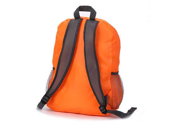 Orange Color 300d Polyester Foldable Laptop Backpack With Zipper Front