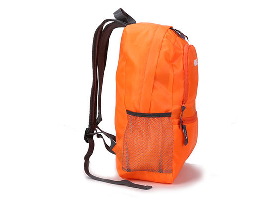 Orange Color 300d Polyester Foldable Laptop Backpack With Zipper Front