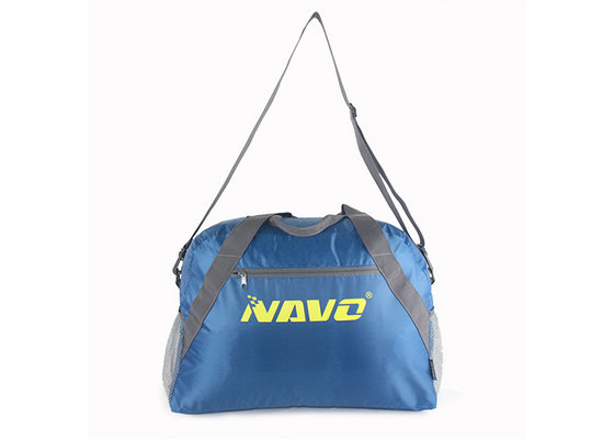 Blue BSCI Sedex 4P Promotion Foldable Luggage Bag , Fold Up Travel Bag