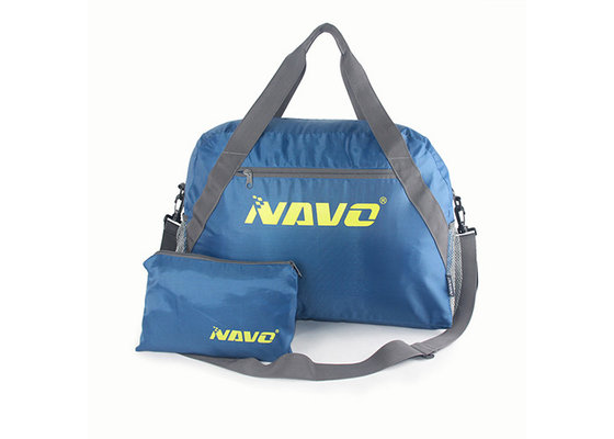 Blue BSCI Sedex 4P Promotion Foldable Luggage Bag , Fold Up Travel Bag