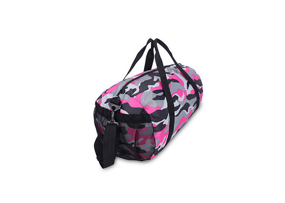 Black Pink Grey 600D Plyester Foldable Travel Duffel Bag With Black Pp Webbing