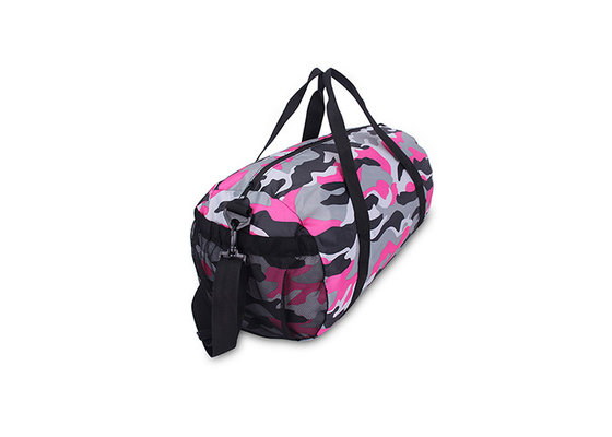 Black Pink Grey 600D Plyester Foldable Travel Duffel Bag With Black Pp Webbing