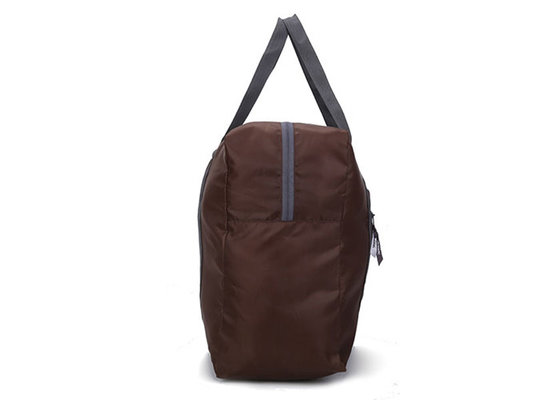 Brown Travel Trolley Bags , Foldable Travel Bag Removable Shoulder Strap Front Zipper