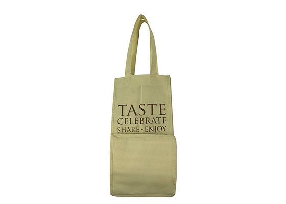 Wine /  Vinegar Four Bottle Non Woven Tote Bags , Recycled Grocery Tote Bags
