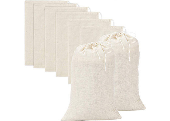 100% Eco Friendly Natural Cotton Drawstring Bags Various Size Custom Logo