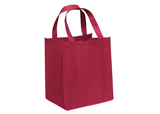 Red Reusable Large Capacity Non Woven Carry Bags Stronger Top To Bottom Handle