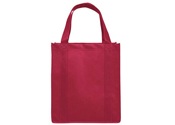 Red Reusable Large Capacity Non Woven Carry Bags Stronger Top To Bottom Handle