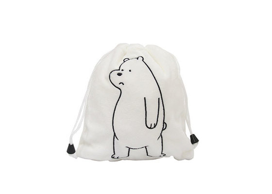Cotton Soft Cloth Drawstring Money Bag , Drawstring Cosmetic Bag With Animal Patterns