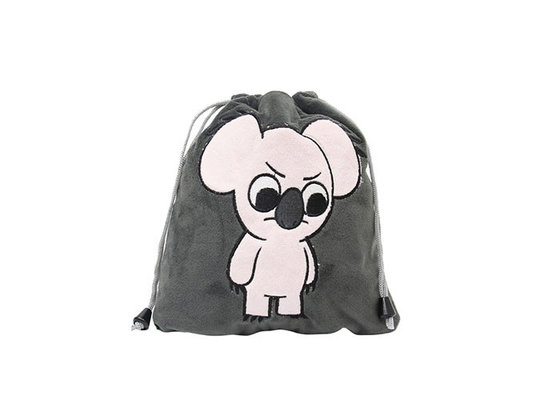 Cotton Soft Cloth Drawstring Money Bag , Drawstring Cosmetic Bag With Animal Patterns