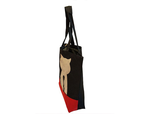 Two Tone 12oz Promotion Canvas Tote Bags With Zipper And Inside Polyester Lining