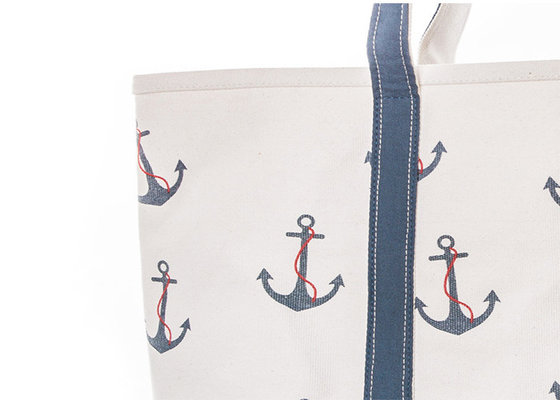 Beach Biodegradable Canvas Shopping Bags Eco Friendly With Custom Inside Pocket