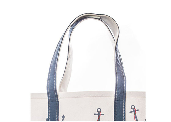 Beach Biodegradable Canvas Shopping Bags Eco Friendly With Custom Inside Pocket