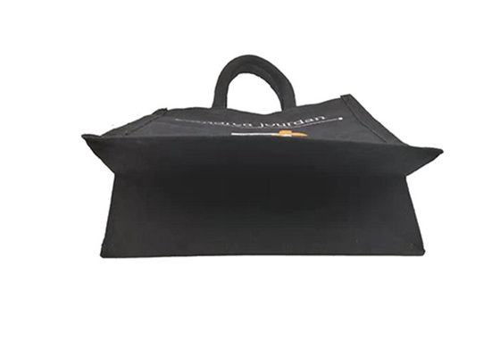 Black Recycle Eco Fabric Custom Tote Bag 26*26cm Small Size Shopping Bag
