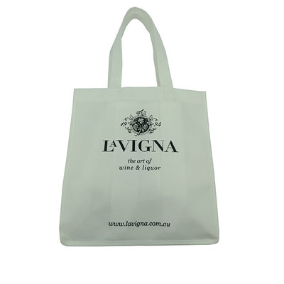 White 6 Bottles Non Woven Tote Bags PP Non Woven Fabric Carry Bag Handle Style