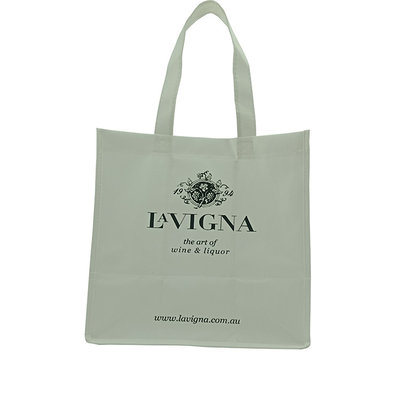White 6 Bottles Non Woven Tote Bags PP Non Woven Fabric Carry Bag Handle Style