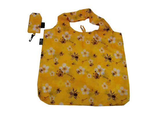 Ripstop Polyester Nylon Fold Up Tote Bag , Foldable Reusable Bags Waterproof