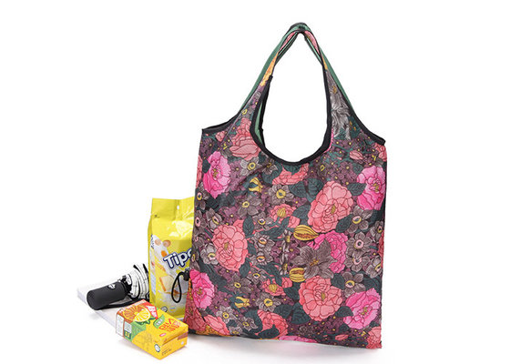 OEM Nylon Polyester Foldable Tote Bag , Foldaway Tote Bag Customized Design