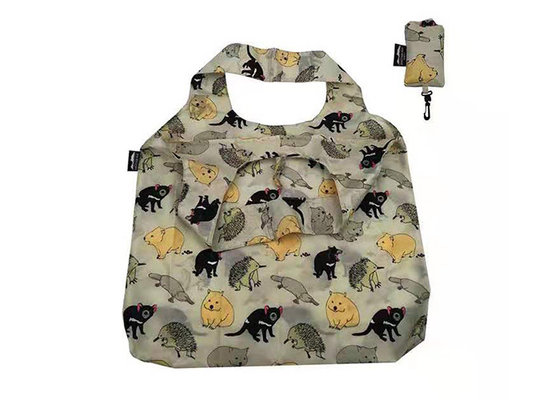 Cartoon Pattern Fold Up Tote Bag Large Size Water Resistant For Grocery