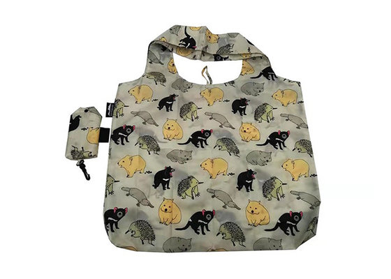 Cartoon Pattern Fold Up Tote Bag Large Size Water Resistant For Grocery