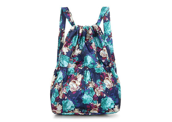 210D Polyester Drawstring Sports Bag , Lightweight Drawstring Backpack Reusable