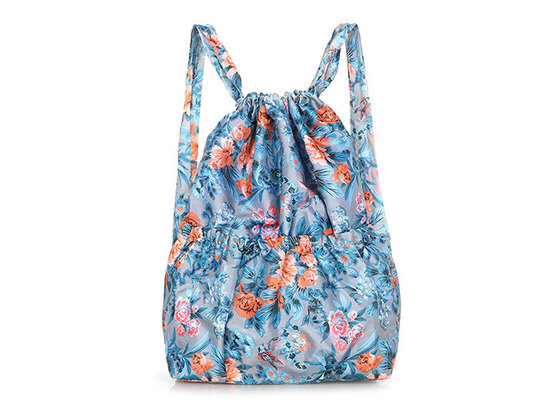 210D Polyester Drawstring Sports Bag , Lightweight Drawstring Backpack Reusable