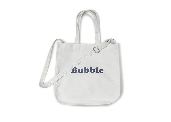 White 300D Cotton Canvas Shopping Bags 40*30cm Size With Button And Zipper
