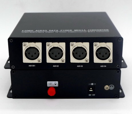 4channel (3 Pin XLR) balanced audio to fiber converter -2 bidi XLR over fiber optic Extender
