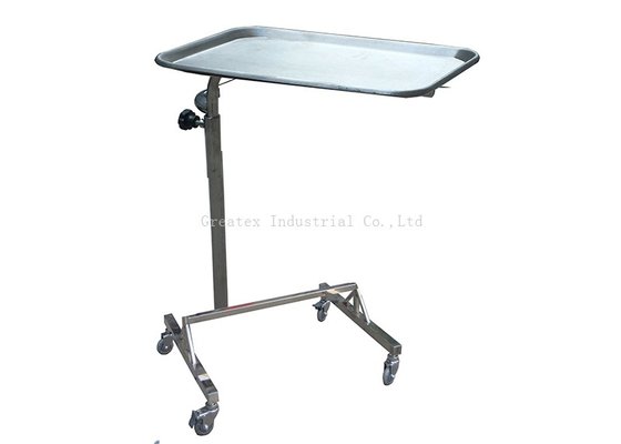 Stainless Steel Height Adjustable Tray Table High Durability For Hospital / Clinic