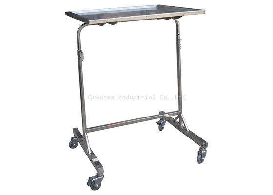 Stainless Steel Height Adjustable Tray Table High Durability For Hospital / Clinic