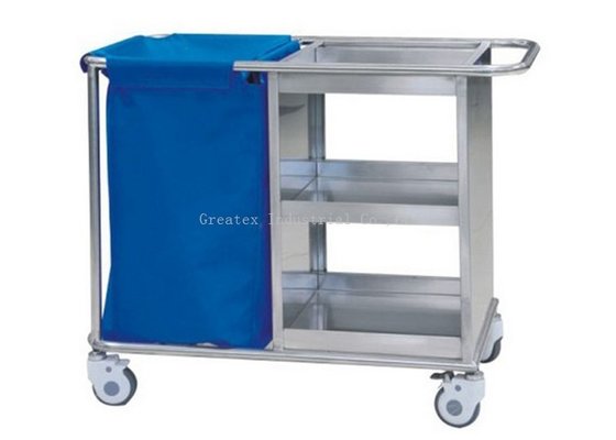 Medical Stainless Steel Linen Trolley Three Shelves 1050mm x 500mm x 950mm