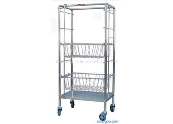 Easy Cleaning Stainless Steel Storage Trolley With Flexible Mobile Sliding Basket