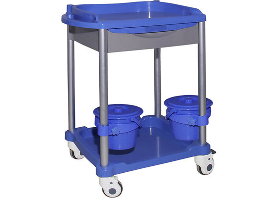 Hospital Furniture Plastic Medical Carts 750mm * 475mm * 920mm With Dustbins