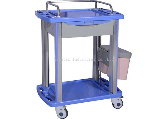 Clinic Plastic Medical Trolley Cart , Emergency Carts Hospital Luxurious Noiseless Casters