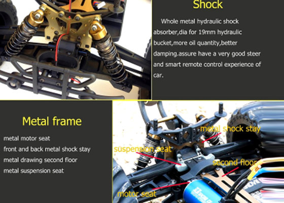 Metal Chassis Hobby RC Cars 1/10 Scale Electric 80 km/H Hi Speed