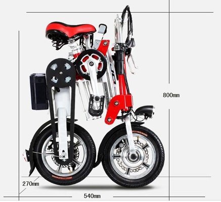 12 Inch Electric Bicycle Folding Battery Operated Motor Bike with LED 4 level
