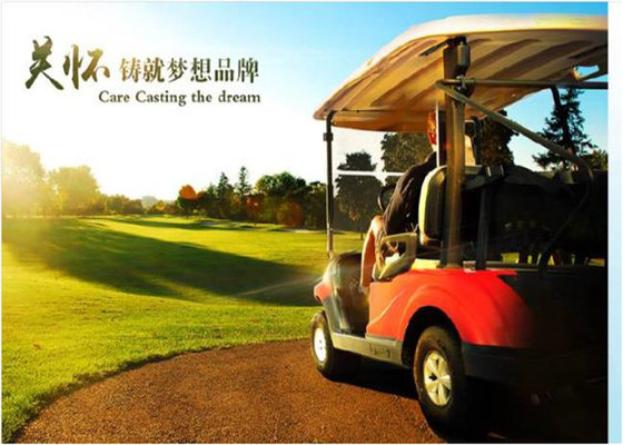 Red 2 Seater Operated Electric Golf Cart , Club Car Golf Buggy Eco Friendly