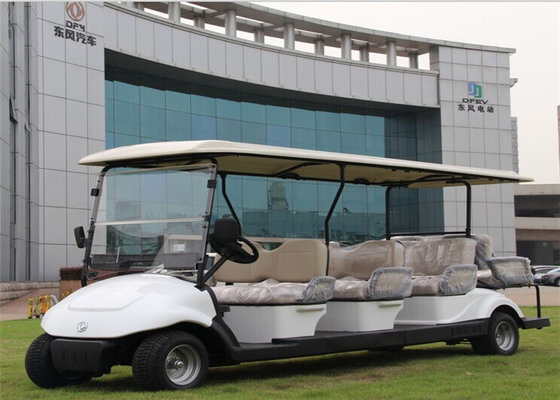 White 8 Seater Electric Car Golf Car With Plastic Bodywork With CE For Hotel / Resort