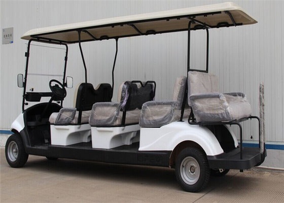 White 8 Seater Electric Car Golf Car With Plastic Bodywork With CE For Hotel / Resort