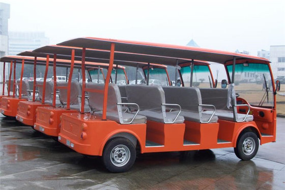 5KW DC Motor Electric Sightseeing Bus With Light / MP3 Player For 14 Passengers