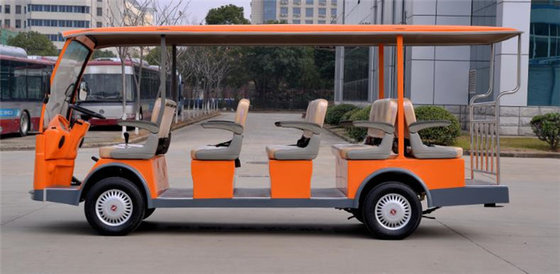 Battery Powered Electric Sightseeing Bus Shuttle Car With 14 Seats CE Certificate