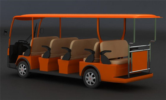 Customized Color 14 Seater Electric Tour Bus 4KW Motor DC Power