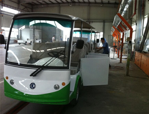 4KW DC Motor Electric Shuttle Bus With Closed Door For Tourist Sightseeing
